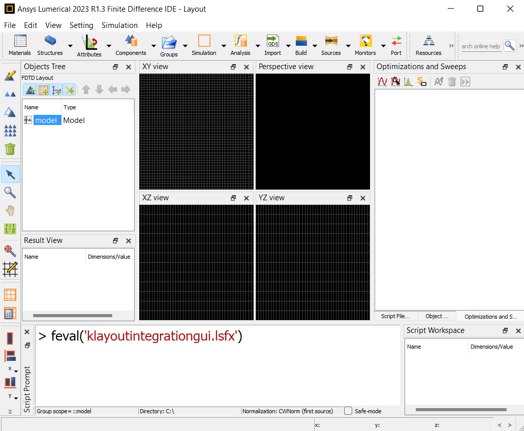 Dynamic Import of KLayout Cell to Lumerical Multiphysics – Ansys Optics