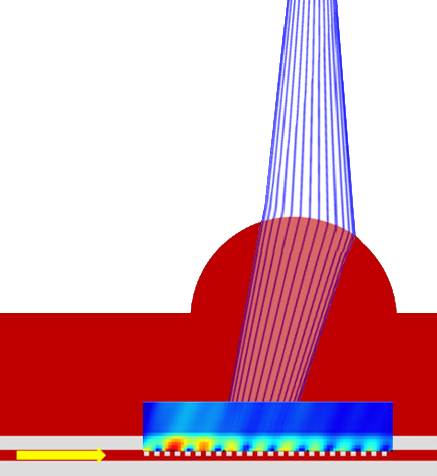 Integrated microlens and grating coupler for photonic integrated ...