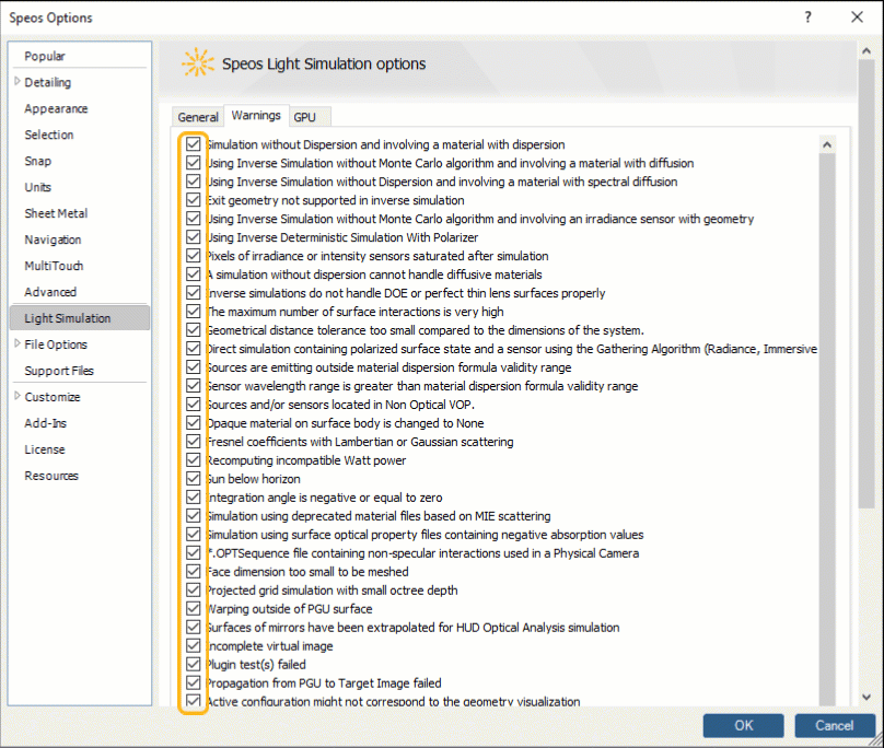 Tips for Speos Options – Ansys Optics