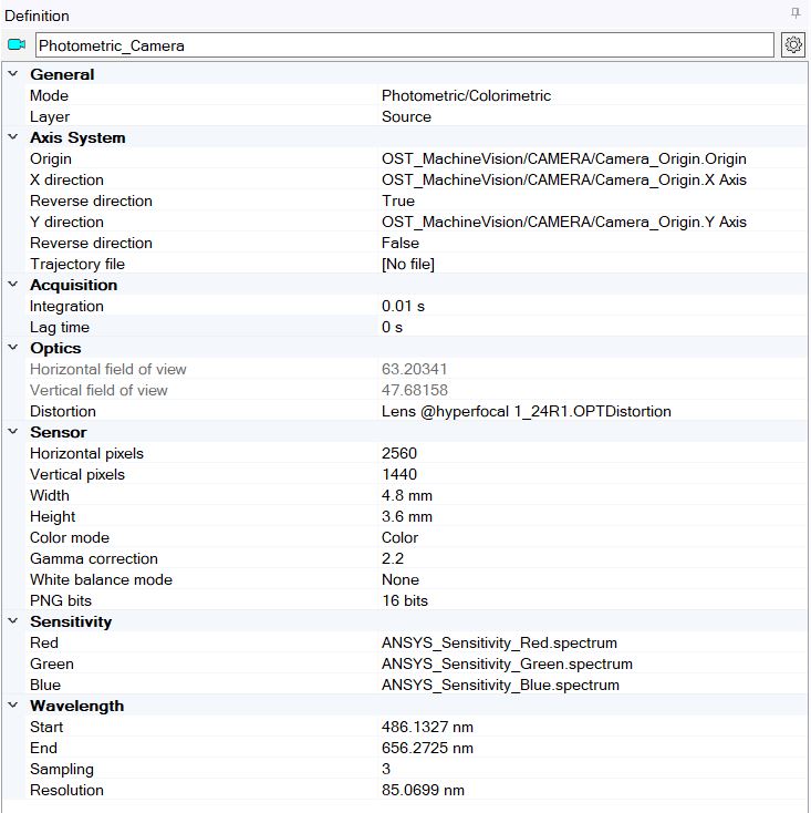 Getting started with Speos Camera Sensor and running an example – Ansys Optics