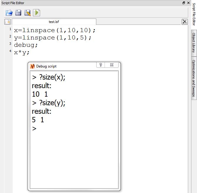 Debug Script Command Ansys Optics