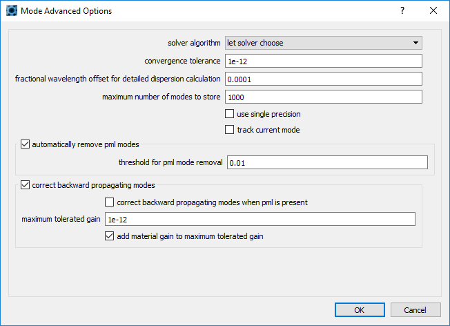 Advanced Options Modal Analysis Tab Ansys Optics